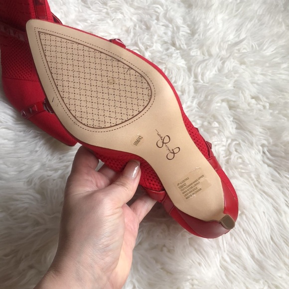 Jessica Simpson | Shoes | Jessica Simpson Red Luzita Knit Boots | Poshmark